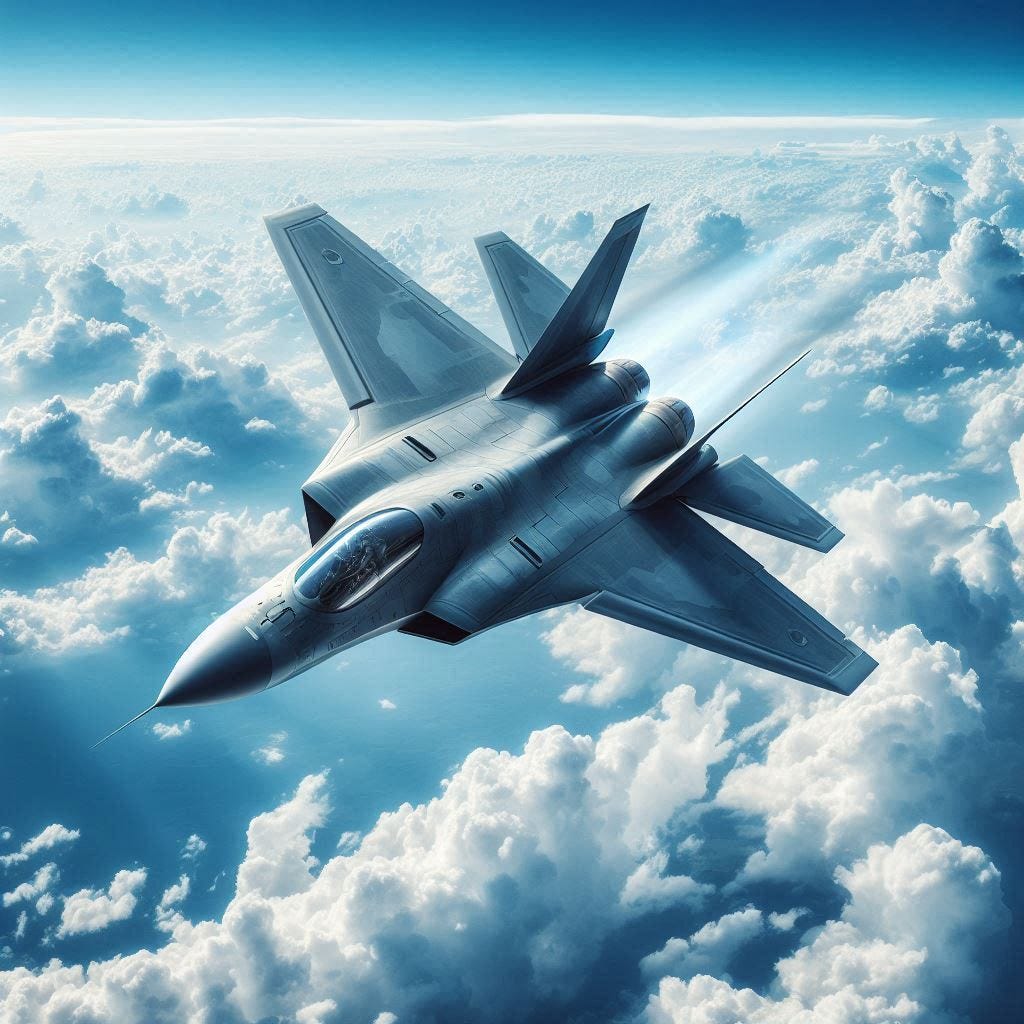 A forty-year-old pilot flies his jet low over the city. Flying alone ...