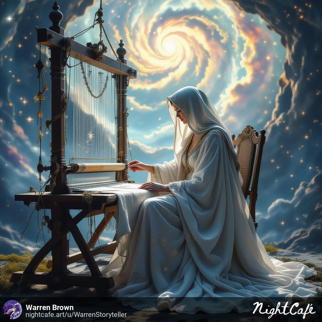 The Loom of the Celestial Weaver. The threads of life weave an ...