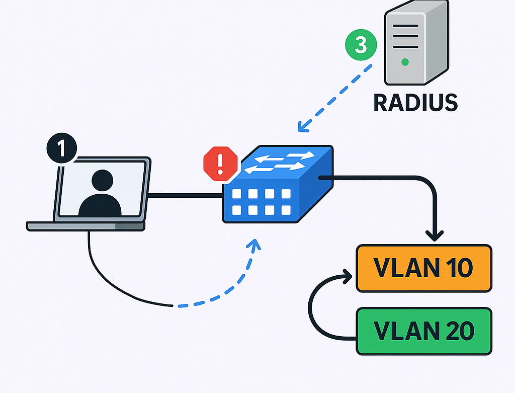 🔐 802.1X ile VLAN Ataması ve Dynamic VLAN Kullanımı — Kurumsal Ağlarda ...