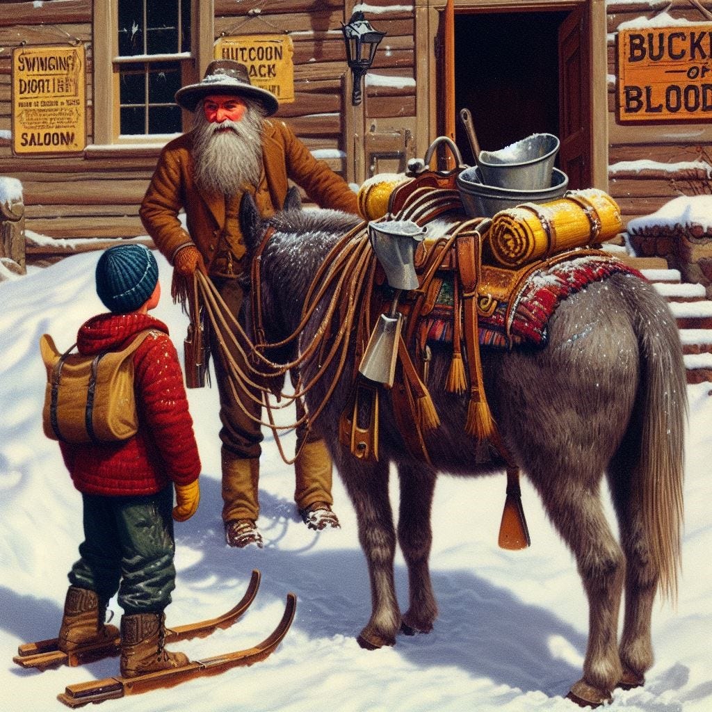 Sledding Down the Hill from the Bucket of Blood Saloon | by Jerry Dwyer ...