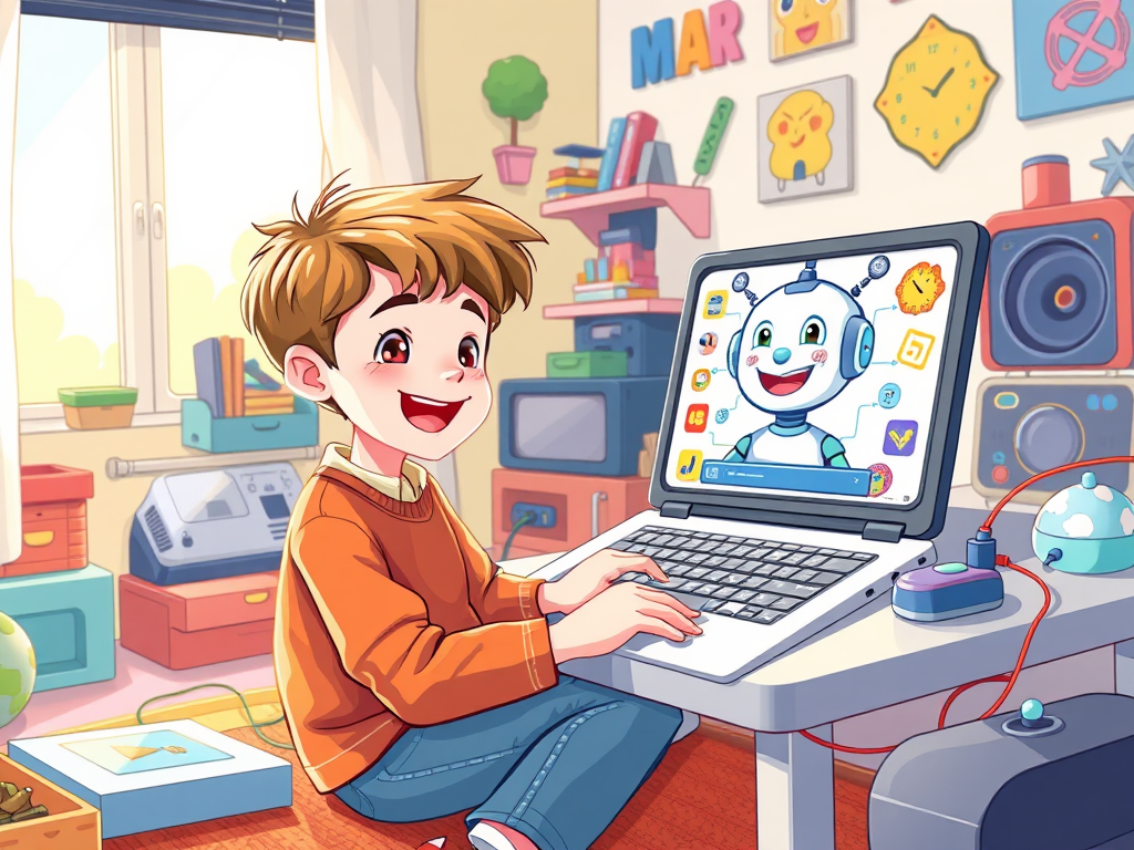 Max and the AI Friend👾. Once upon a time in a colorful town… | by Fatima Zahra | Magic Tales 🪄 ...