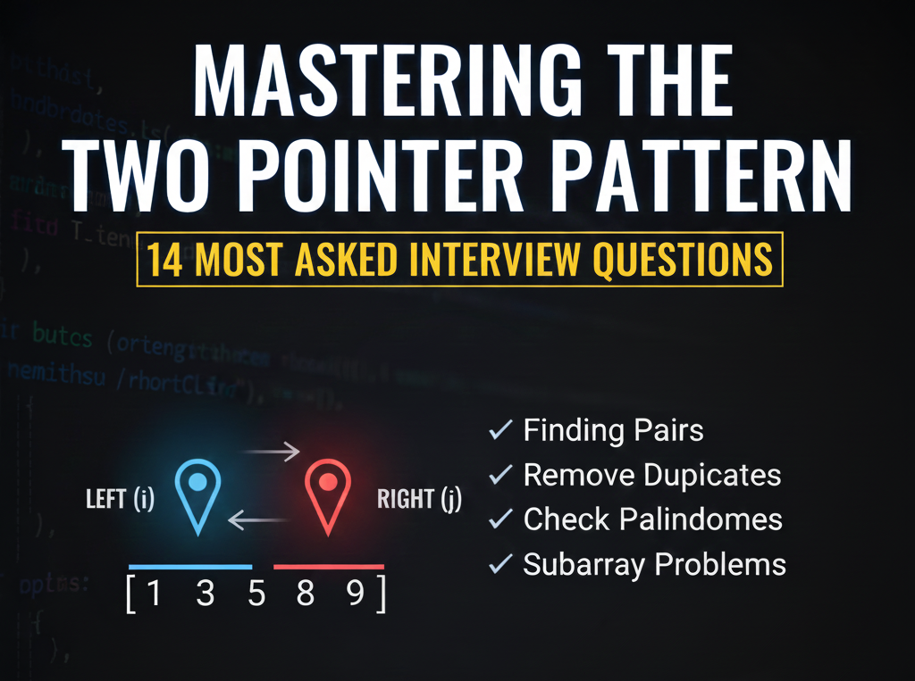 Mastering the Two Pointer Pattern: 14 Most Asked Interview Questions with Optimal Solutions | by ...