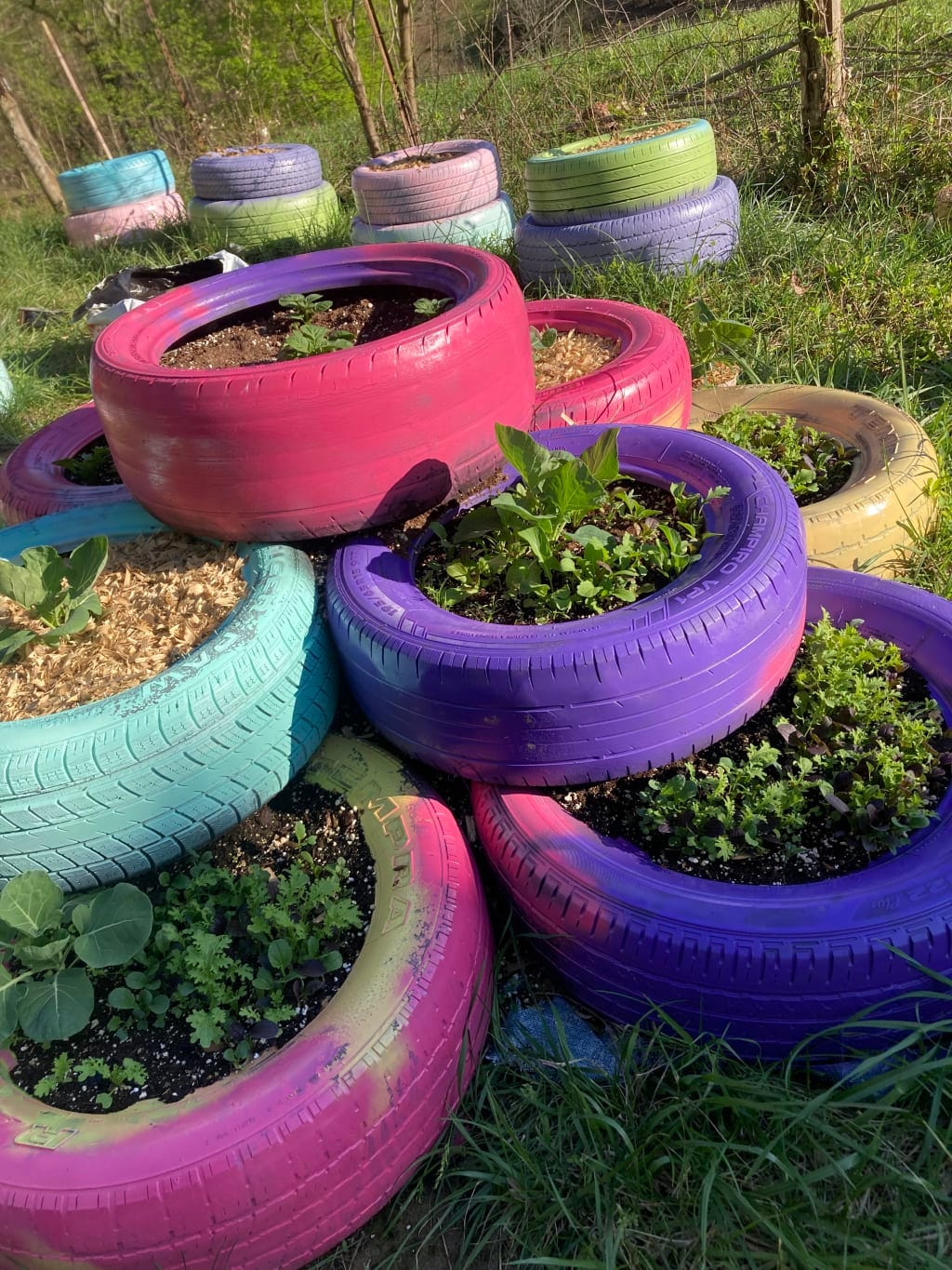 Space Saving Tire Garden Towers. Small Gardening Spaces Can Be Solved ...