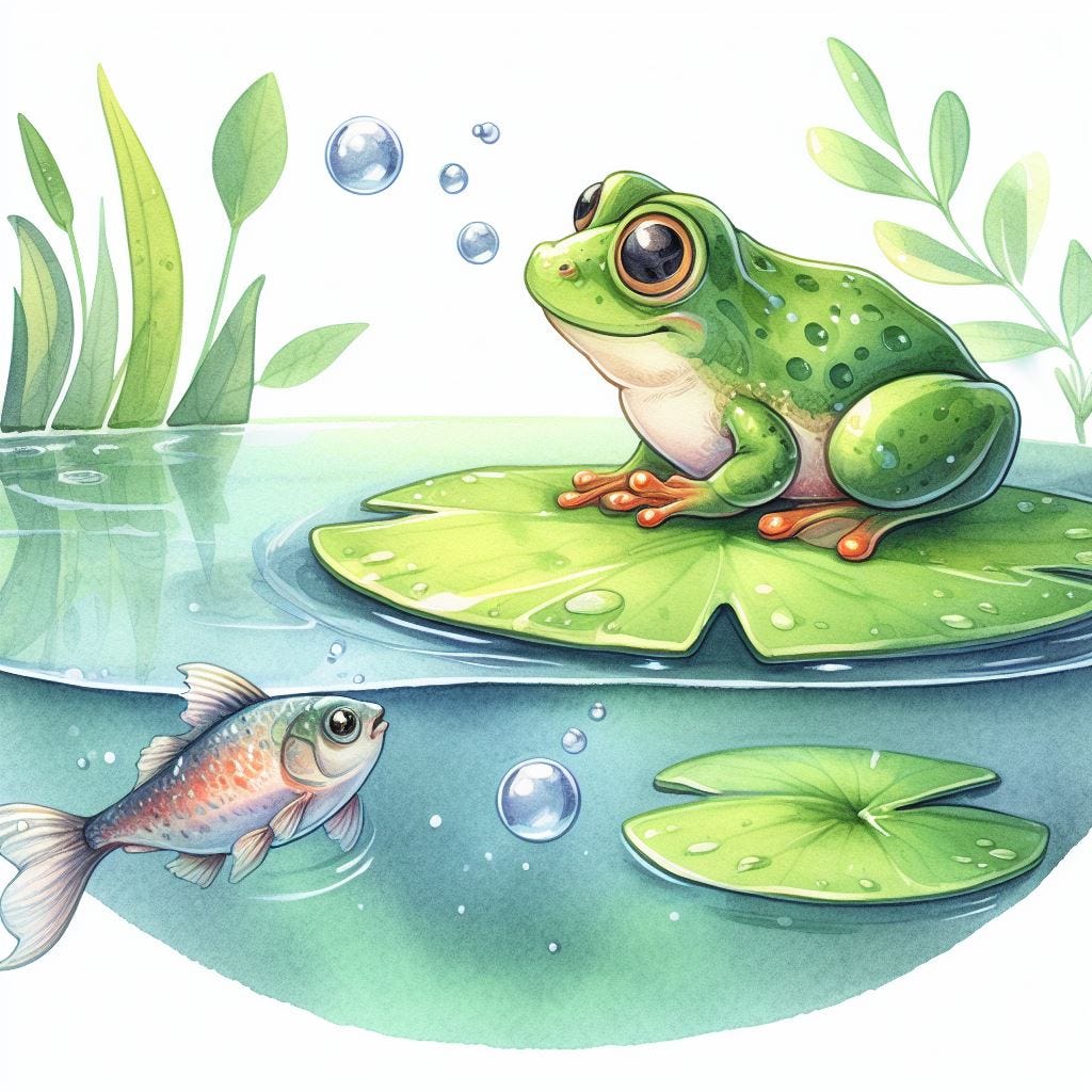 The Fish and the Frog. 𝐓𝐡𝐞 𝐅𝐢𝐬𝐡 𝐚𝐧𝐝 𝐭𝐡𝐞 𝐅𝐫𝐨𝐠 | by Muhammad Saqib | Nov ...