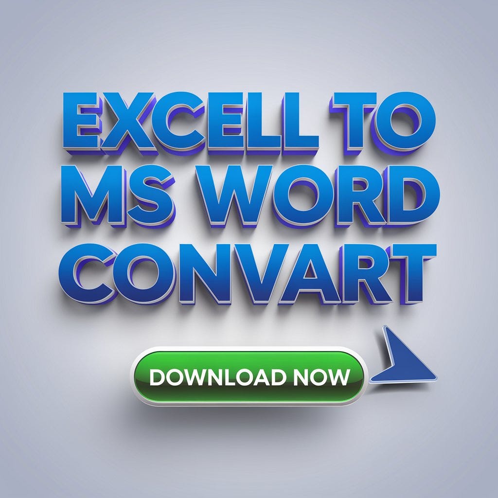 Excel To Ms Word Conver Converting Excel Data Into A Word By Md Afjol Hussain Oct 2024