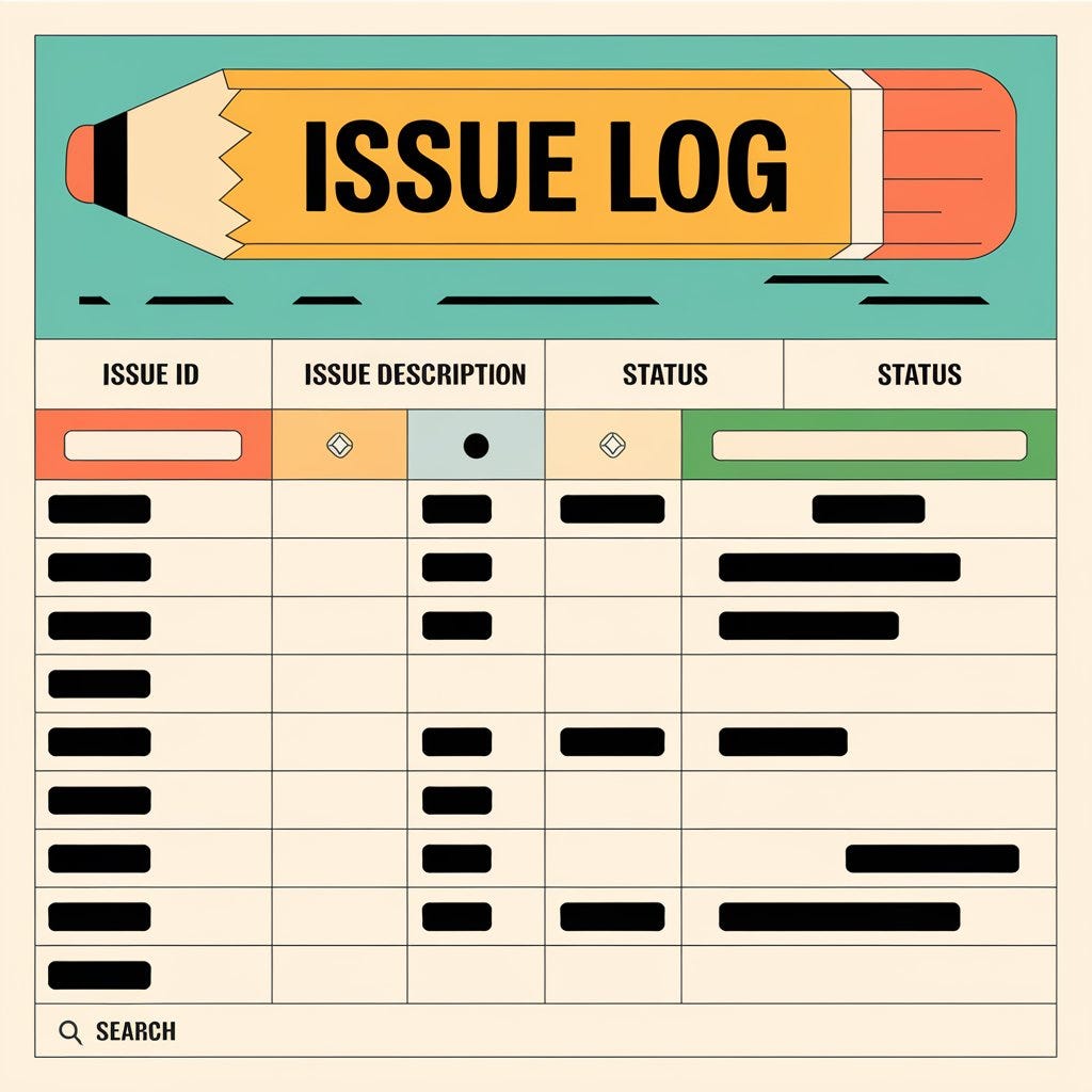 issue log template. issue log template | by tulika satpathy | Medium