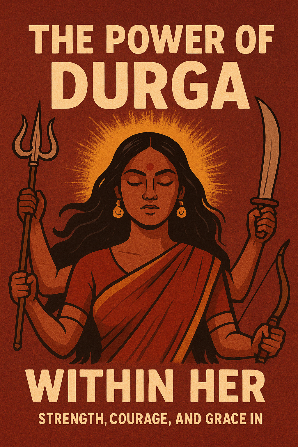 "The Power of Durga Within Her". She carries pain, yet turns it into ...