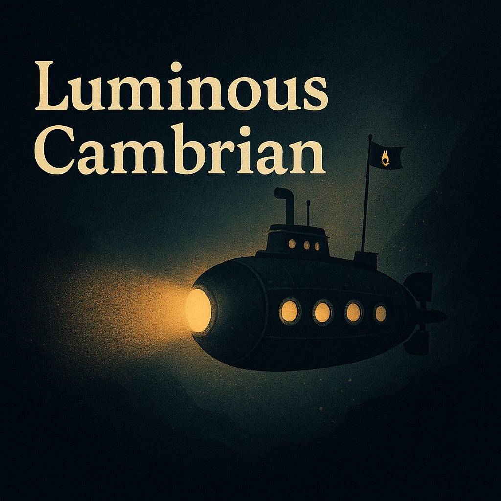 his is the voyage of the Luminous Cambrian. journey through the unseen oceans of questions and ...