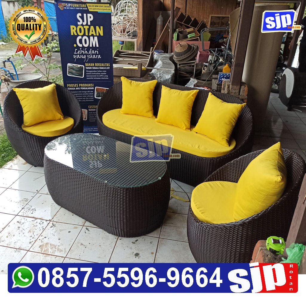 BERKUALITAS!!! 0857–5596–9664, Sofa Rotan Sintetis Outdoor, Sofa Rotan ...