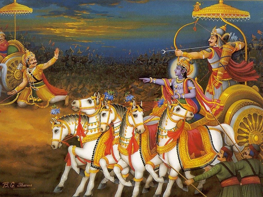 The Mahabharata war is a pivotal moment when Arjuna, overwhelmed by ...