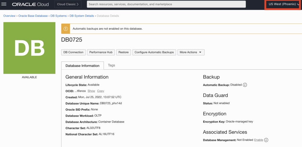 Migrate Data Across Oracle Base Database Service Instances In Different Regions Using Dms By