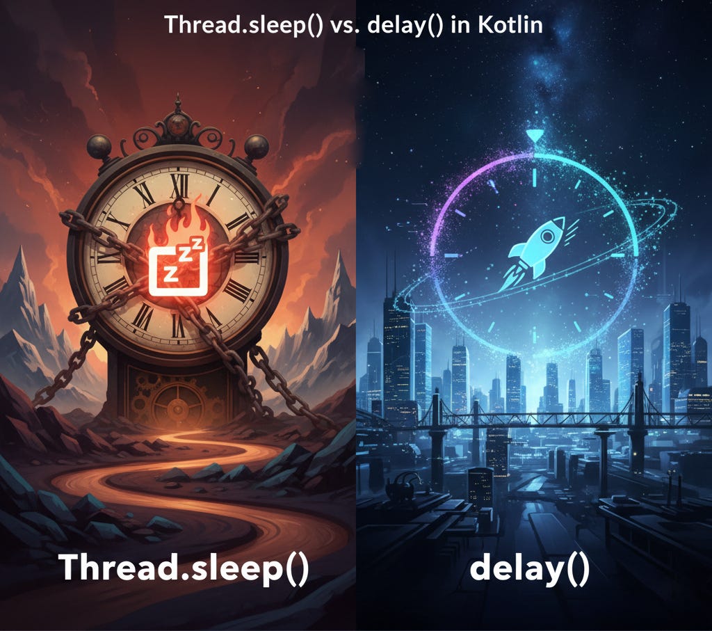 Kotlin Coroutines: sleep() vs. delay() Explained | Medium