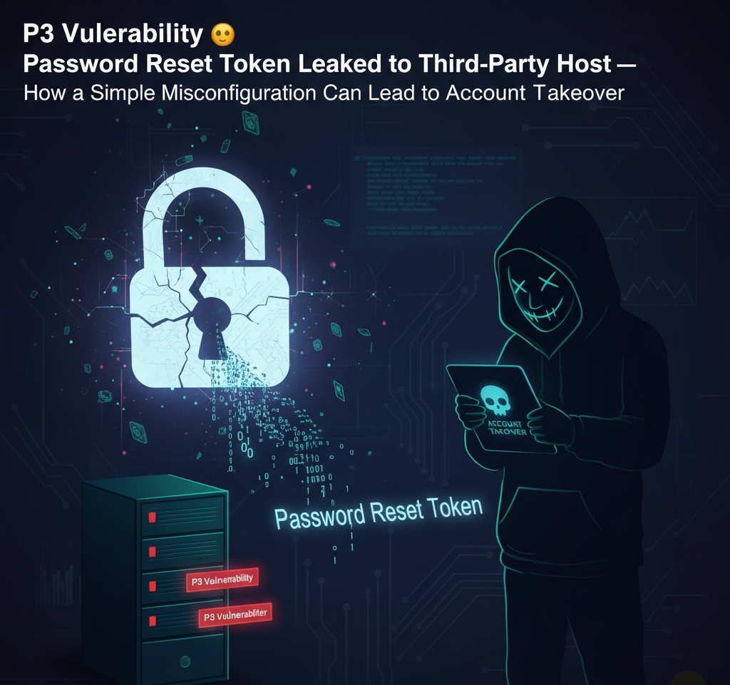 P3 Vulnerability 🔐 Password Reset Token Leaked to Third-Party Host — How a Simple ...