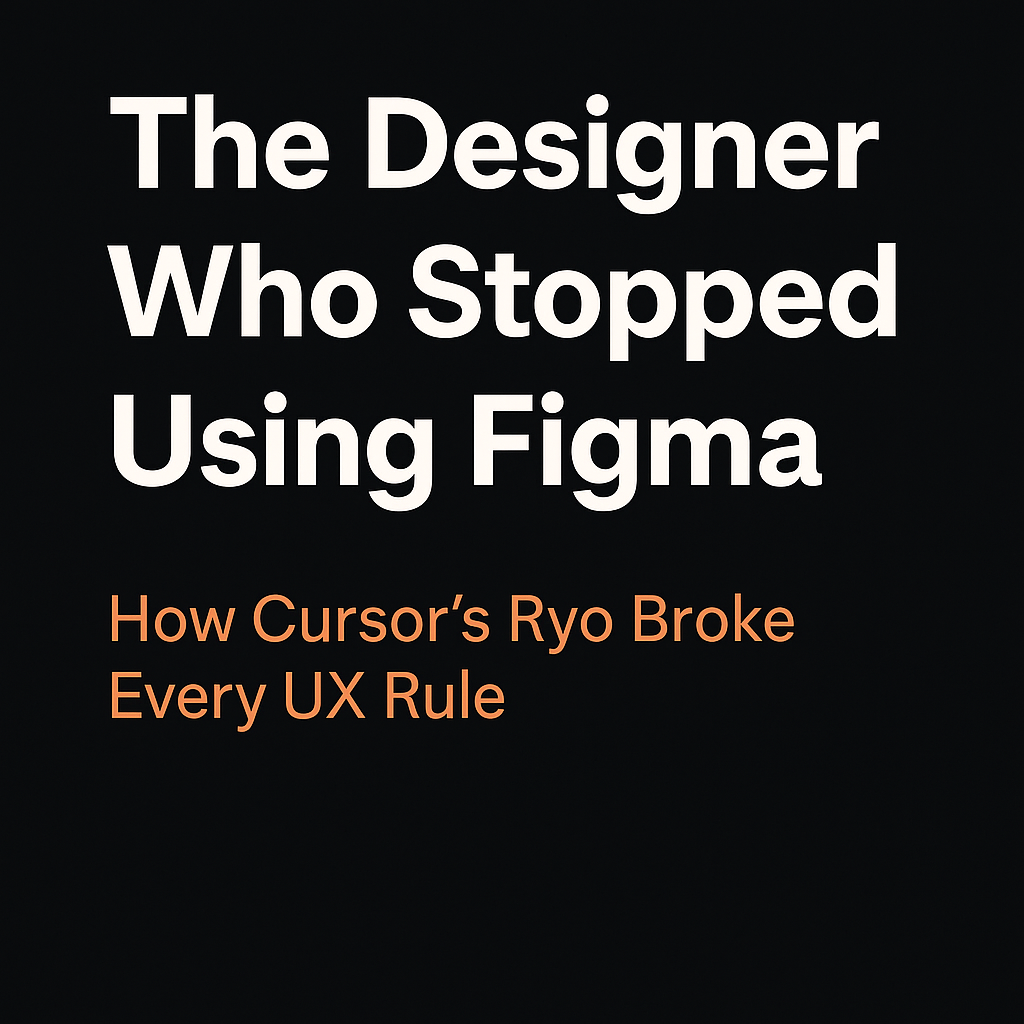 The Designer Who Stopped Using Figma: How Cursor’s Ryo Broke Every UX ...