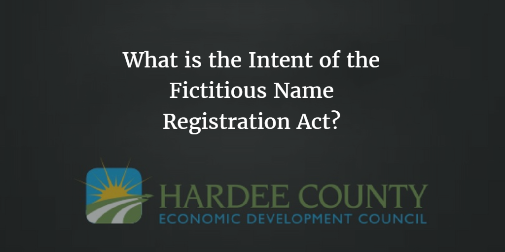 What is the Intent of the Fictitious Name Registration Act? | by Hardee ...