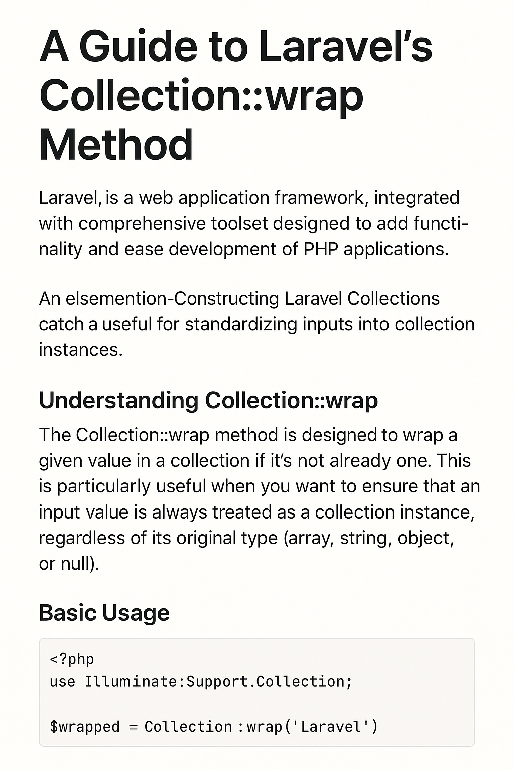 📝 Title: Simplifying Data Handling with Laravel’s Collection::wrap Method | by Zest Infotech ...