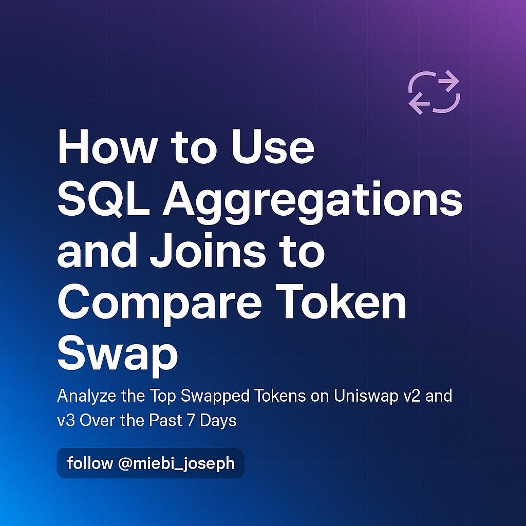 Using SQL Aggregations and Joins to Compare Token Swap Activity Across Uniswap v2 and v3 (Past 7 ...