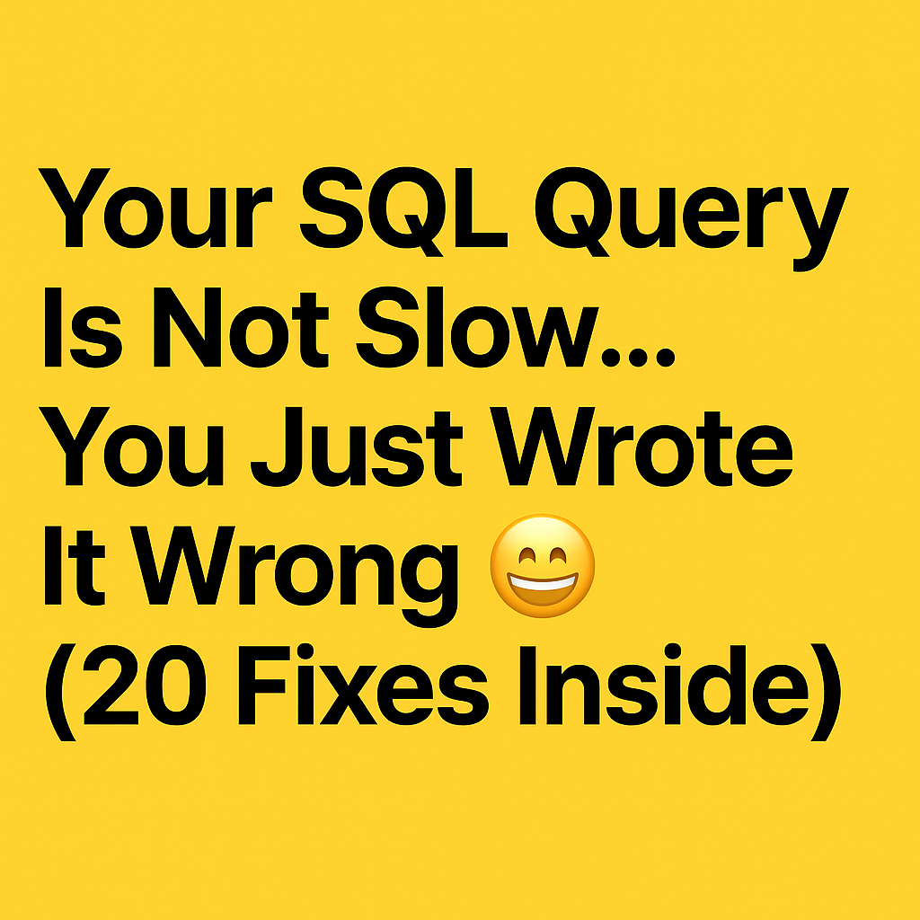 20 SQL Query Mistakes That Are Secretly Killing Your App — And How to ...