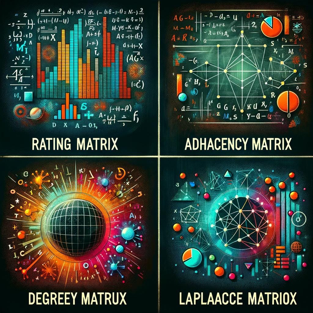 Graph Theory Rating Matrix Adjacency Matrix Degree Matrix Laplacian Matrix By Hiroshi