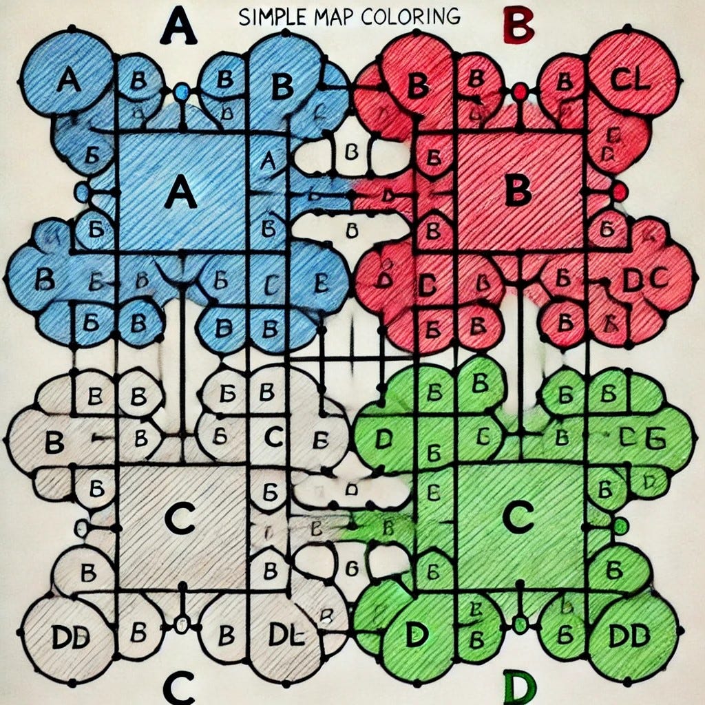 ## Understanding Map Coloring as a Constraint Satisfaction Problem (CSP) | by Co Sptajne | Medium