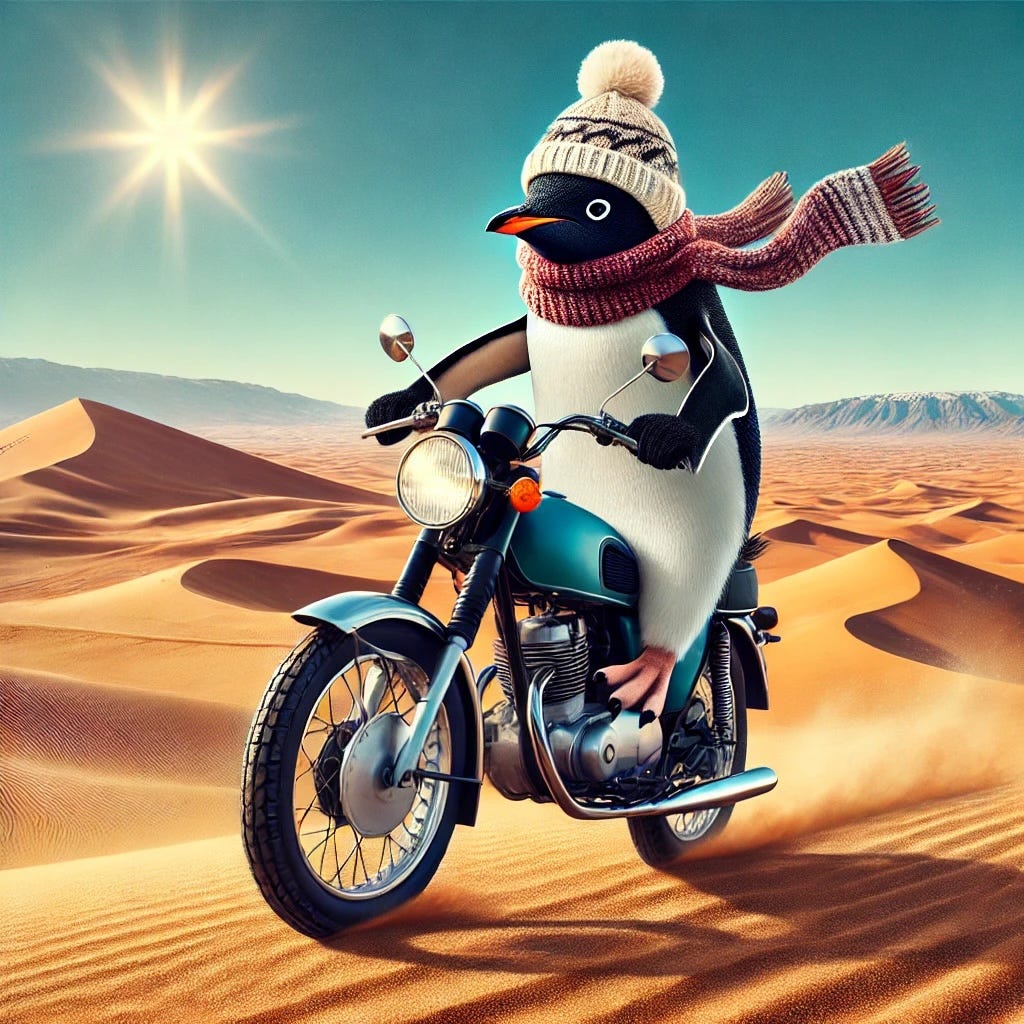 Penguins, Motorbikes, and AI: A Desert Adventure in GenAI Video Magic ...