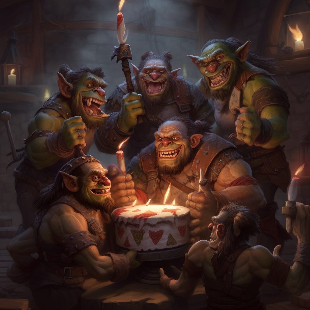 George, the Orc barista: Birthday - Jason Delph - Medium