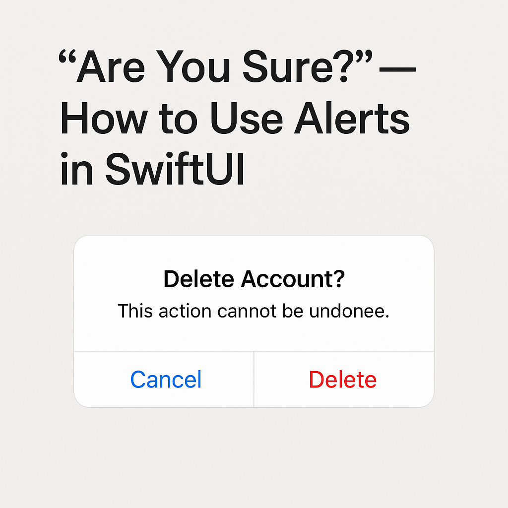 Alert in SwiftUI. Not long ago, I was building a SwiftUI… | by Nickjoliya | Apr, 2025 | Medium