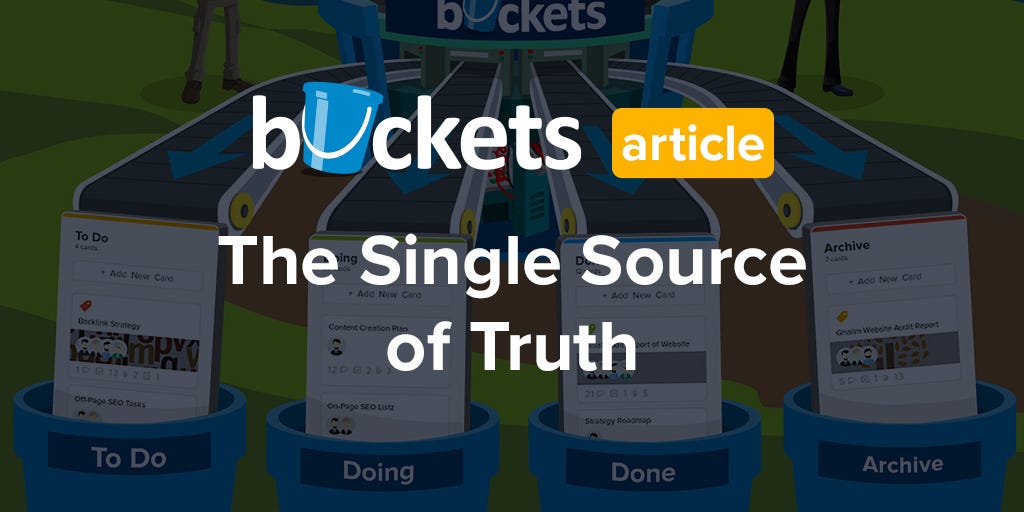 The Single Source of Truth. According to Information Week, a single ...