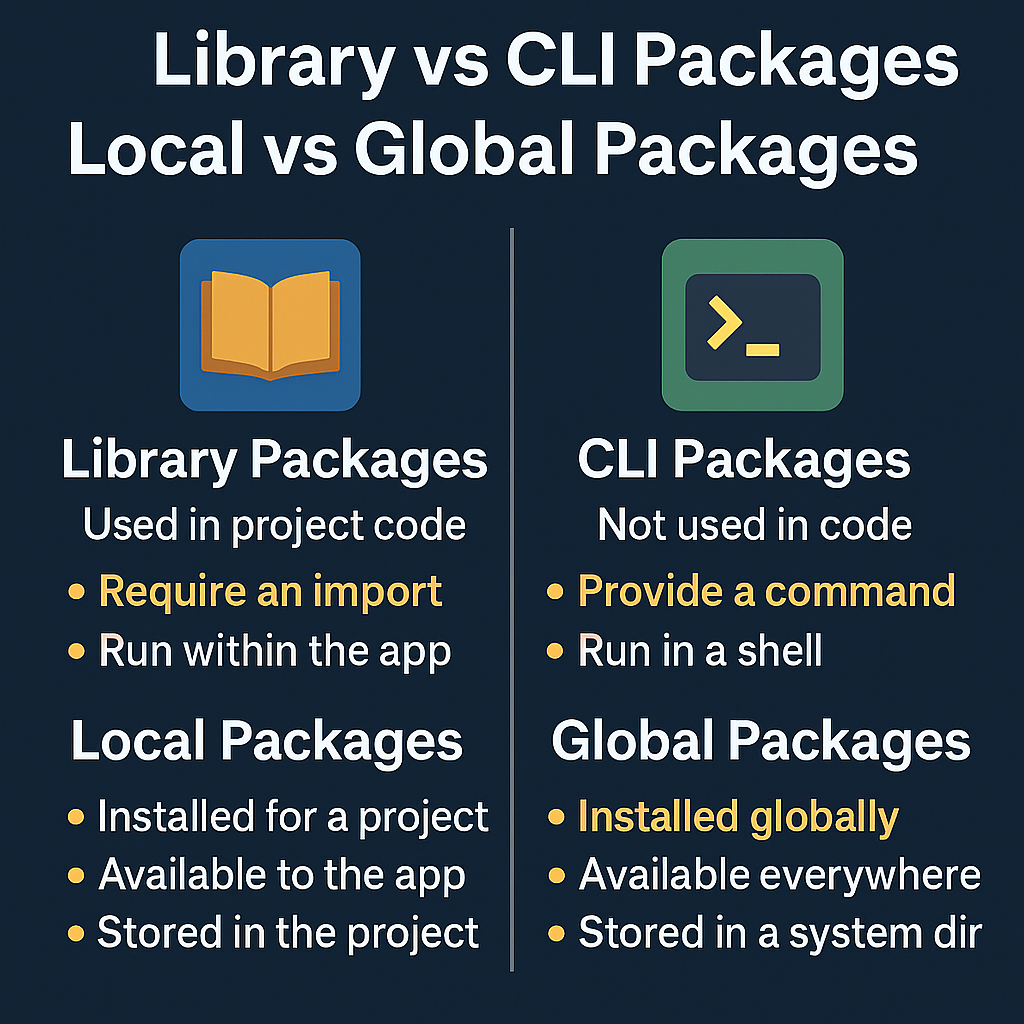 Library vs CLI Packages | Local vs Global Packages — Everything You Need to Know as a Modern ...