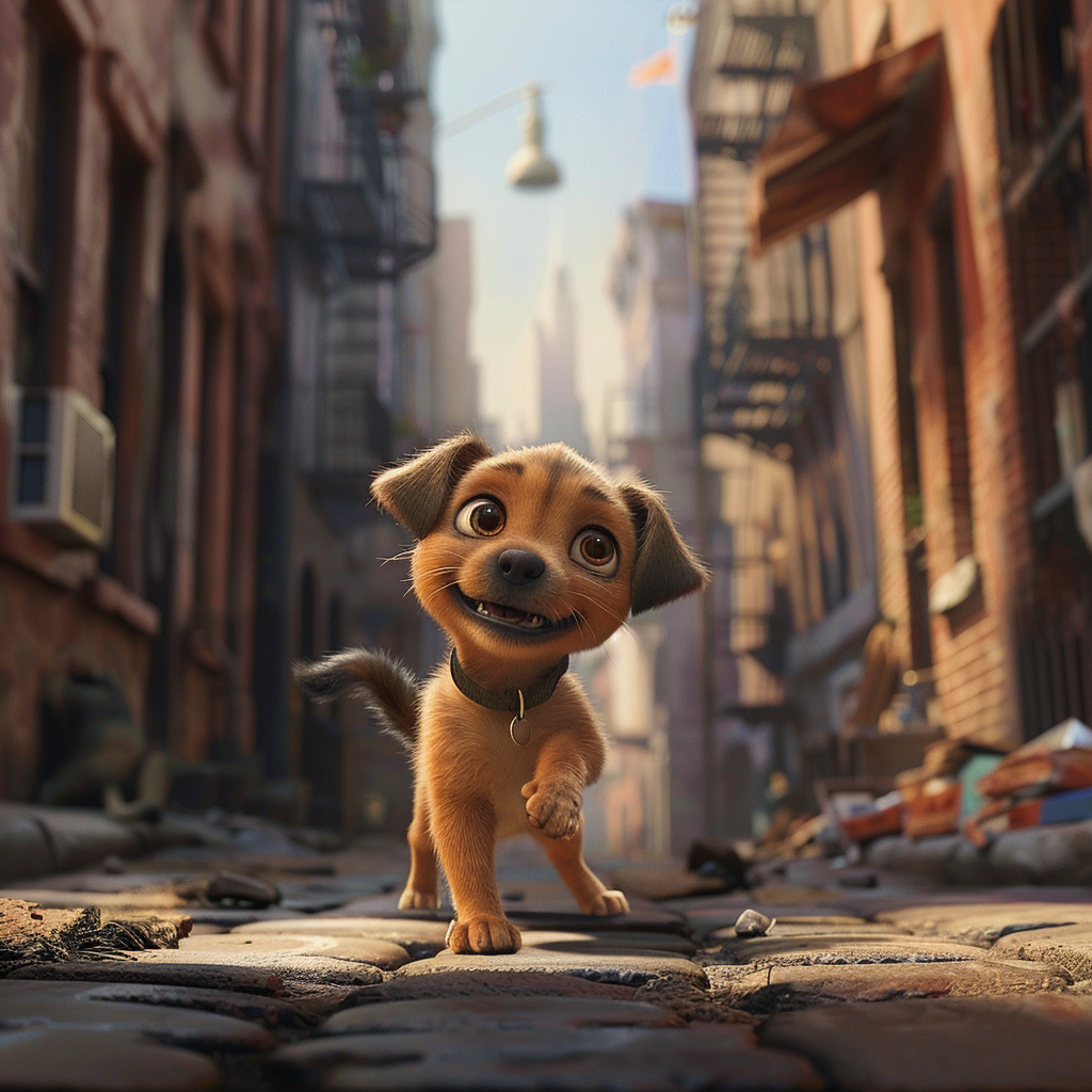 The Alley Cat and The Lost Dog. “Free at last!” cried Mickey, a puppy ...