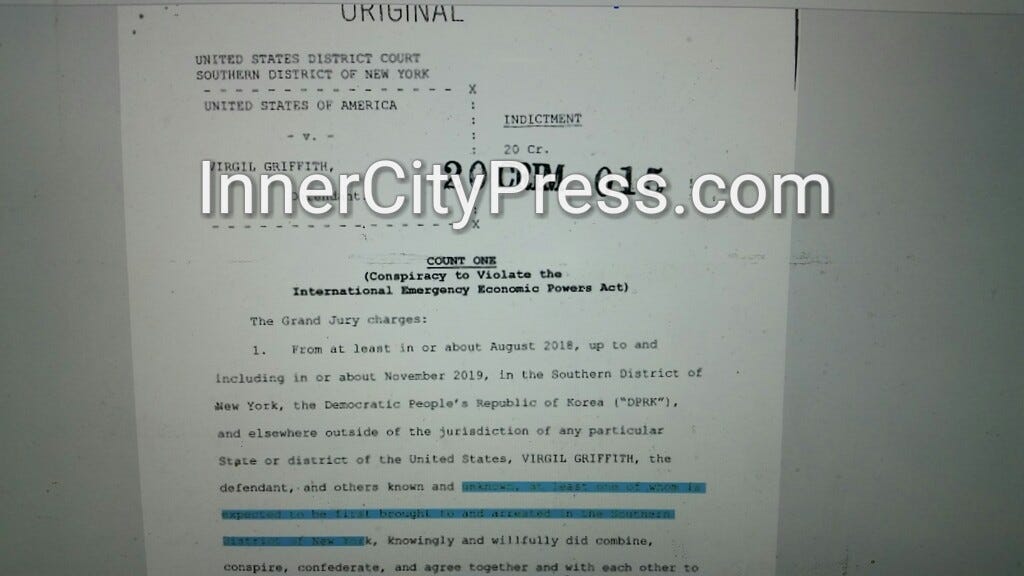 Virgil Griffith Now Indicted For NK Crypto Assigned To SDNY Judge ...