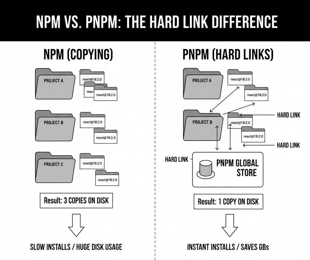 The Engineering Case for pnpm under the hood : Hard Links and Deduplication Explained | by ...