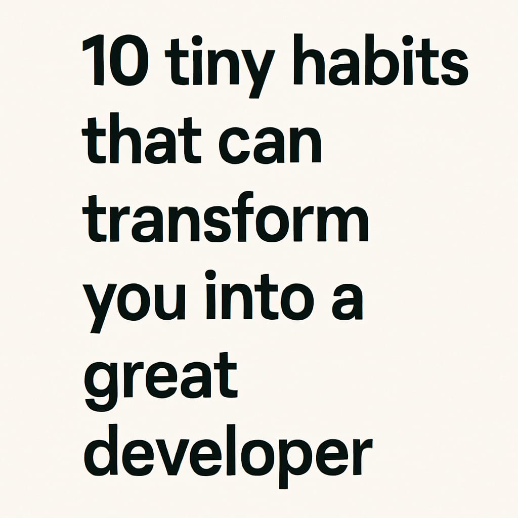 👨‍💻10 Tiny Habits That can Transform you into a Great Developer | by TechTales | Readers Club ...