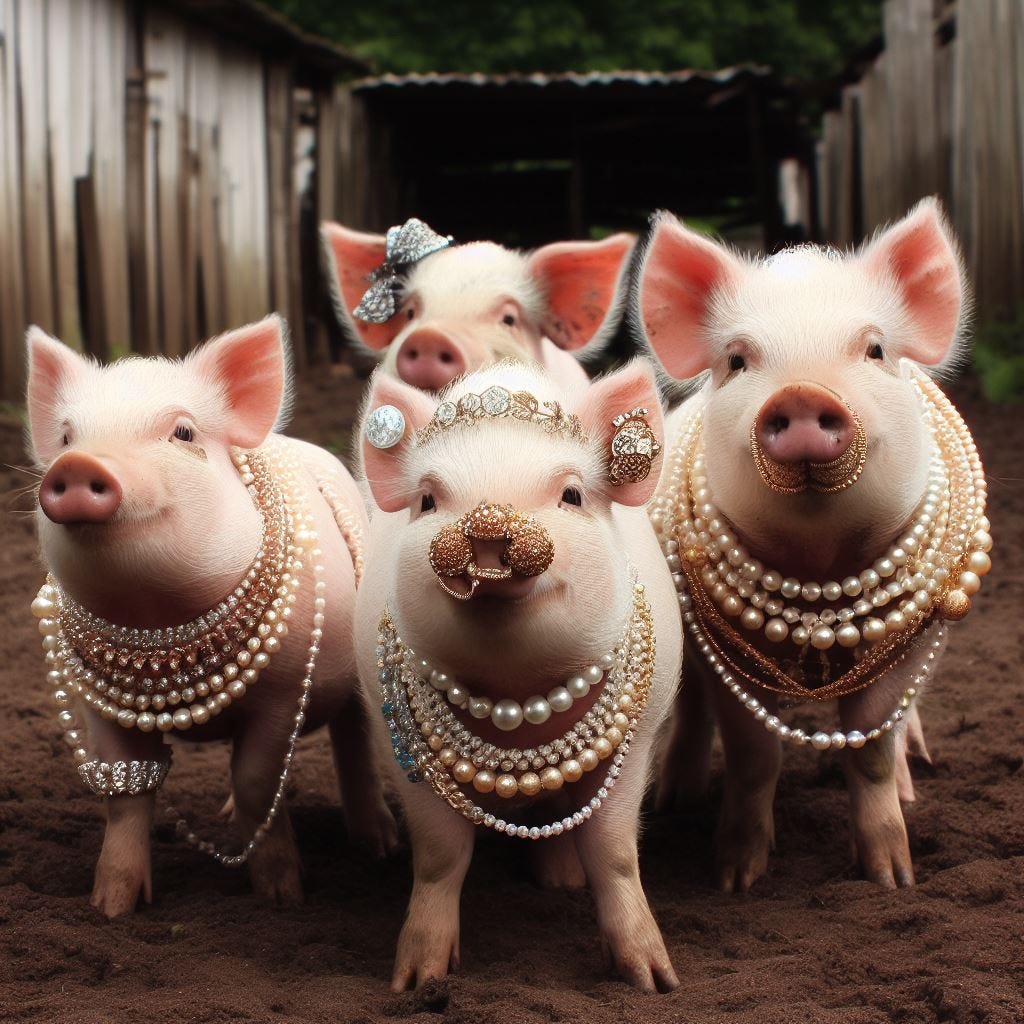 My Pigs Wear Pearls to Market. “Porcae Meae Margaritas Ad Forum… | by ...