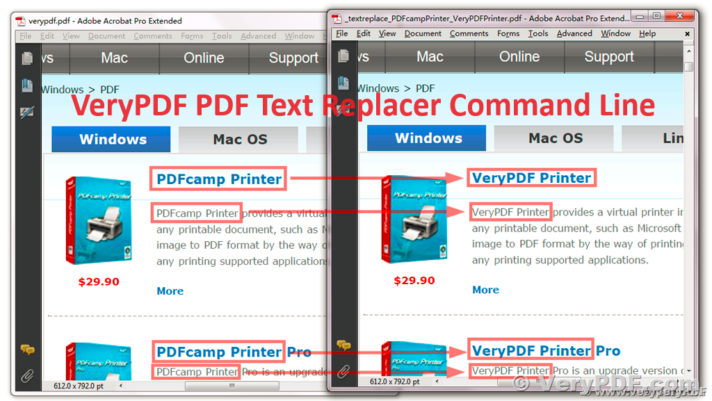 Replace Text Contents In Pdf Pages Using Verypdf Pdf Text Replacer Command Line By Verypdf