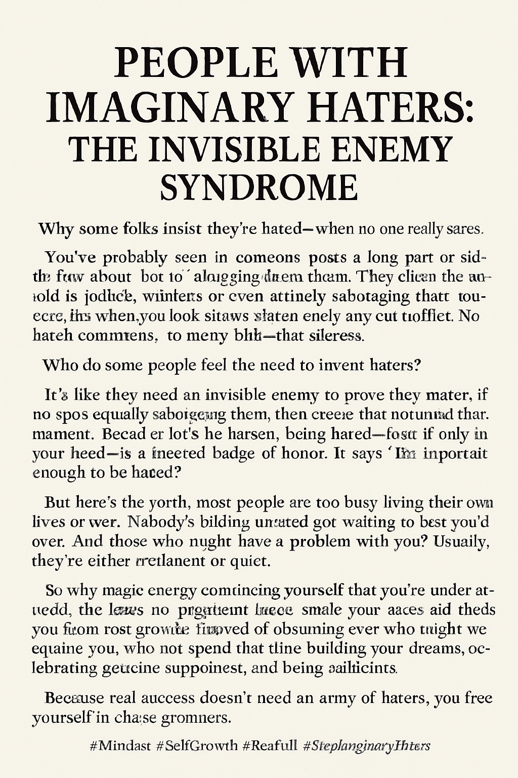 The Invisible Enemy Syndrome in People With Imaginary Haters | by Ãdês ...