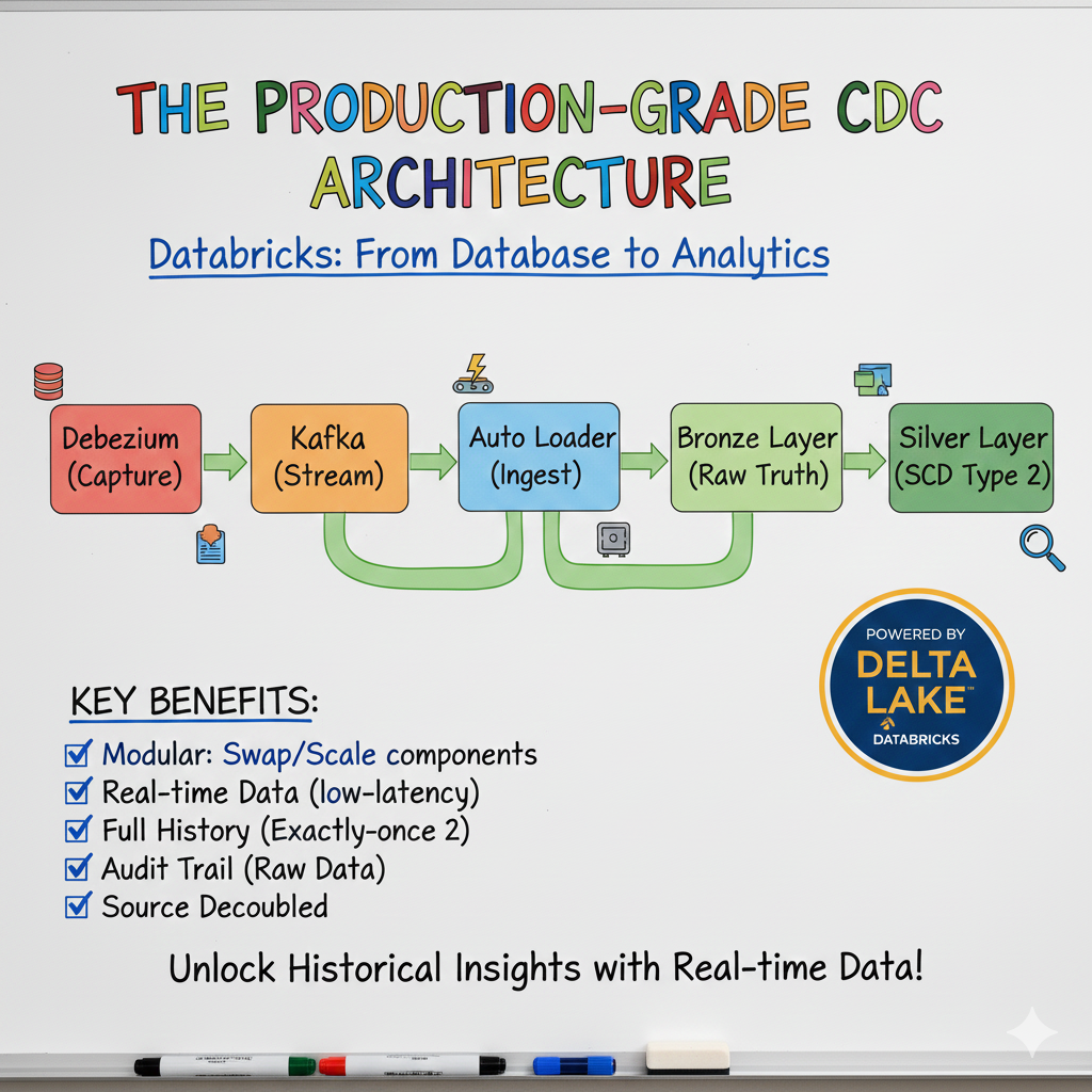Complete CDC Pipeline Architecture with Databricks for Low latency architecture | by Prem ...