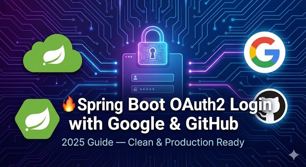 🔥 Spring Boot OAuth2 Login with Google & GitHub (2025 Guide — Clean & Production Ready) | by ...
