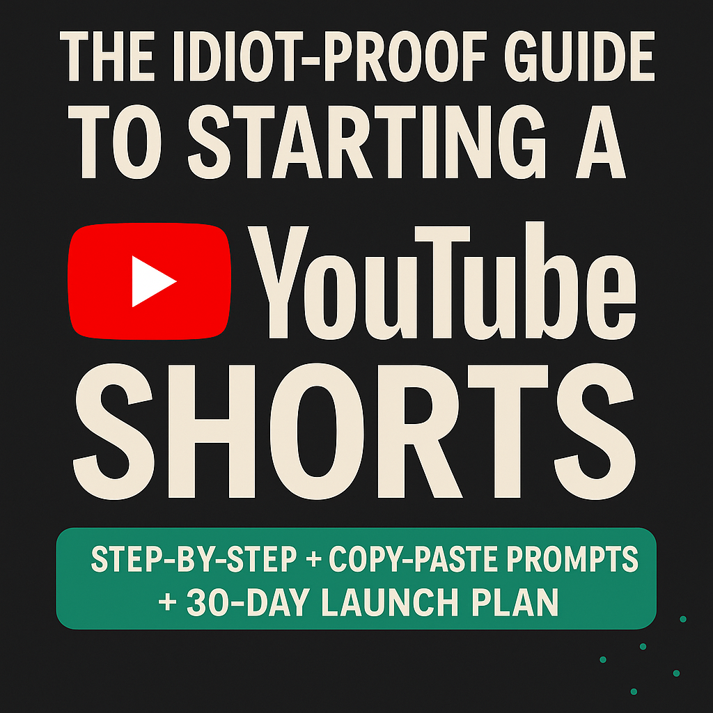 The Idiot-Proof Guide to Starting a YouTube Shorts Channel (Step-by ...