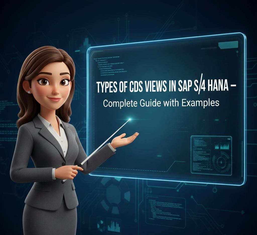 Types of CDS Views in SAP S/4 HANA — Complete Guide with Examples | by ...