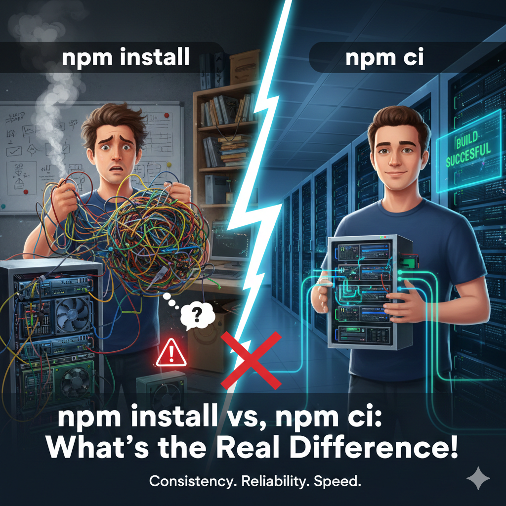 npm install vs npm ci: What’s the Real Difference? | by Anurajshrestha | Jan, 2026 | Medium