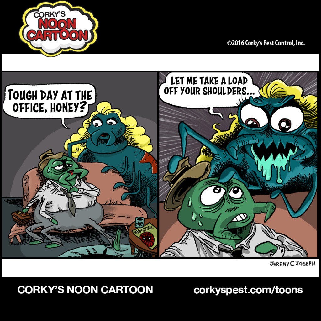 CORKYS NOON CARTOON By Jeremy C. Joseph | by Corky’s Pest Control | Medium