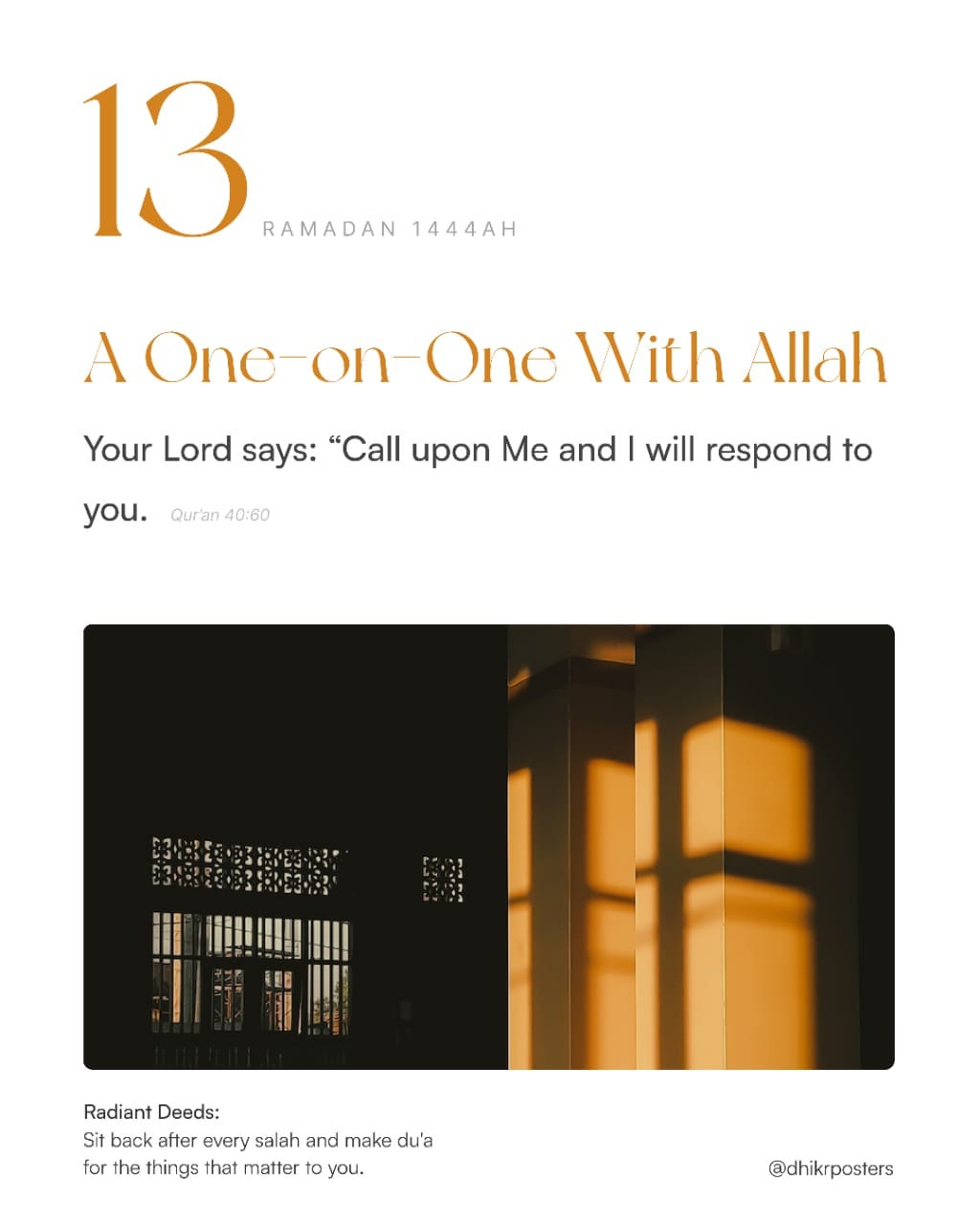 Ramadan 3–2–1: Day Thirteen — A One-on-One Call With Allah | by Dhun ...