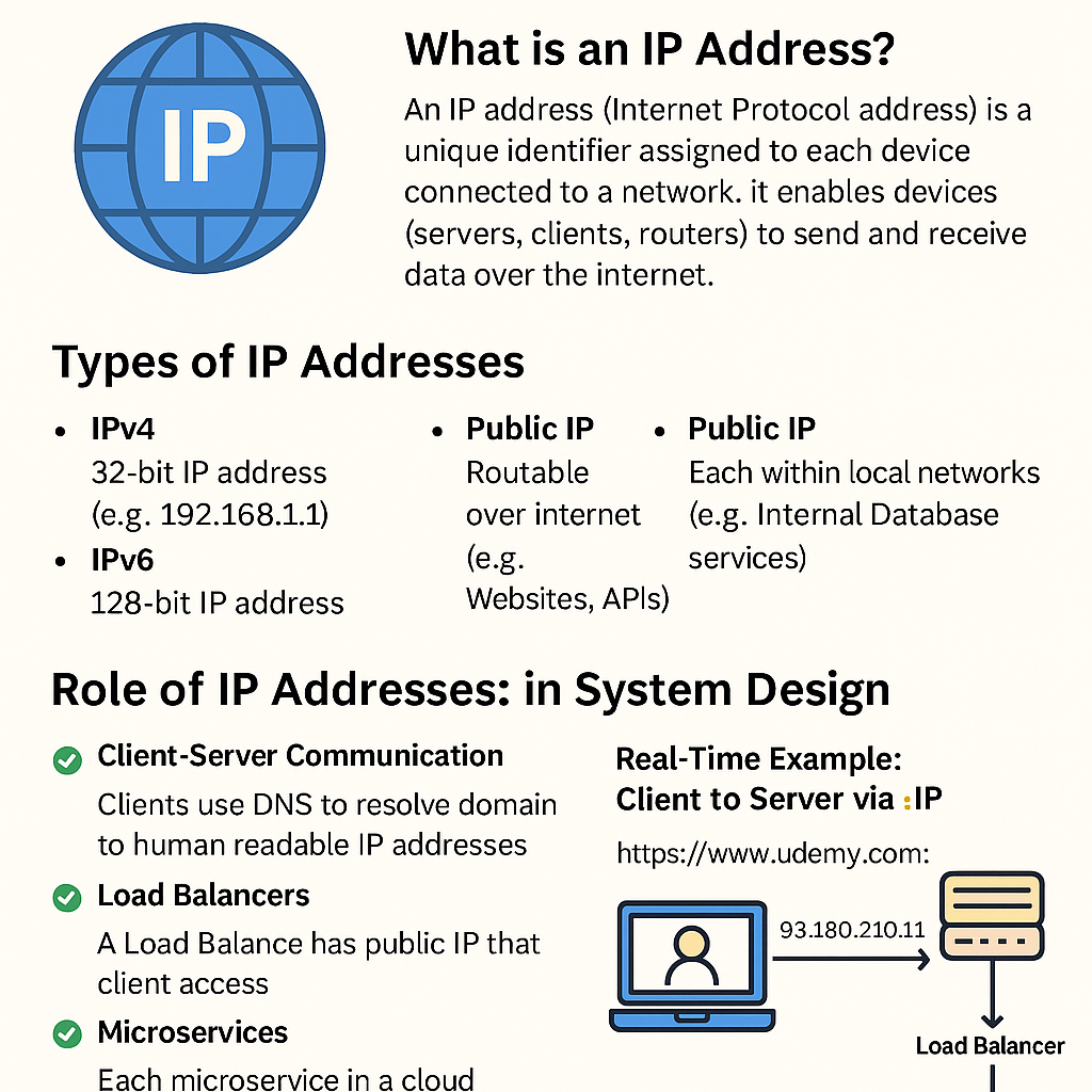 Understanding IP Address in System Design — Types, Role, and Real-Time ...