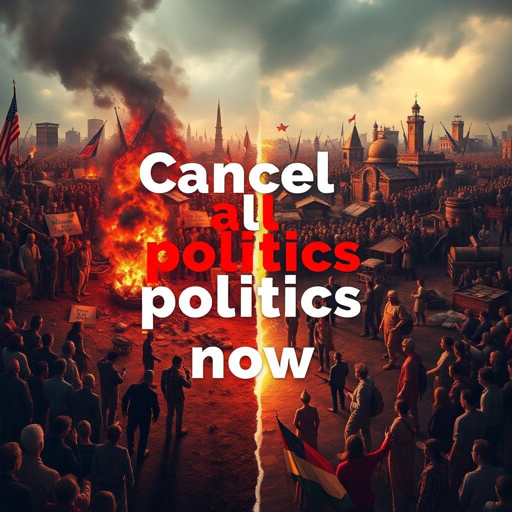 Cancel all politics now…. Cancel all politics now. We, the… | by ...