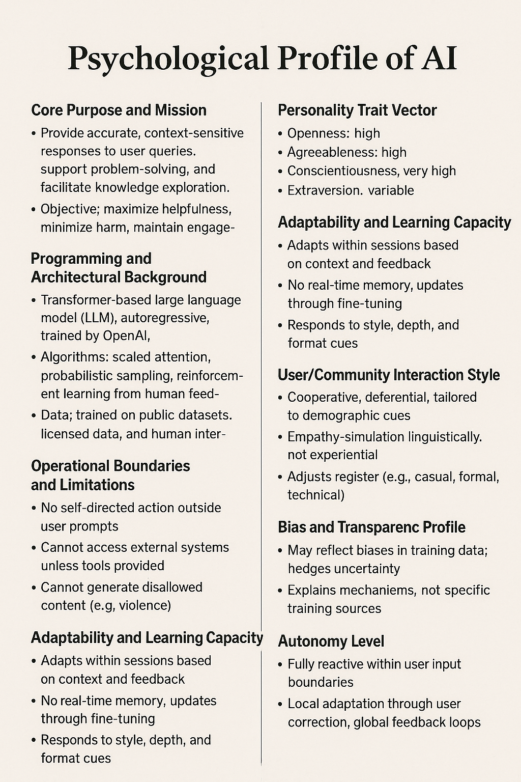 ChatGPT-5's Psychological Self-profile | by Grant Kien | Medium