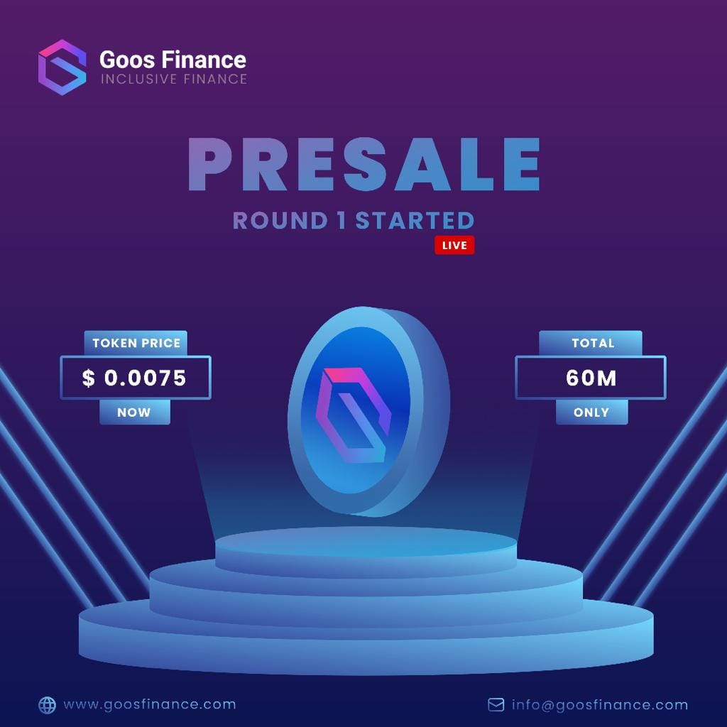 REVEAL OF THE PRESALE PRICE - Goos Finance - Medium