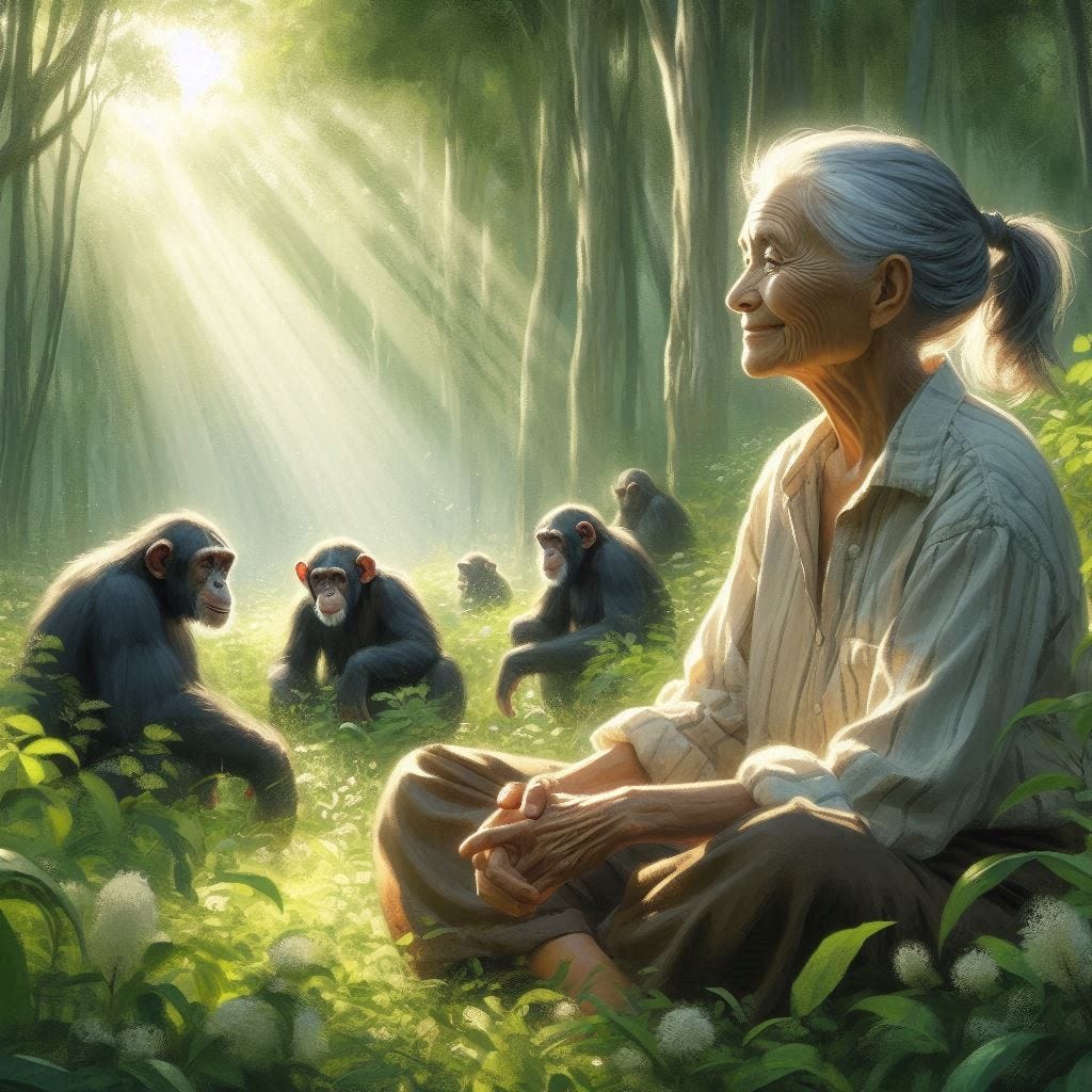 Jane Goodall Remembered at 91: A Legacy of Hope | by LucieArt | World ...