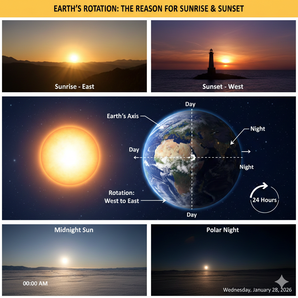 Why do we see the Sun rise in the east and set in the west? | by ...