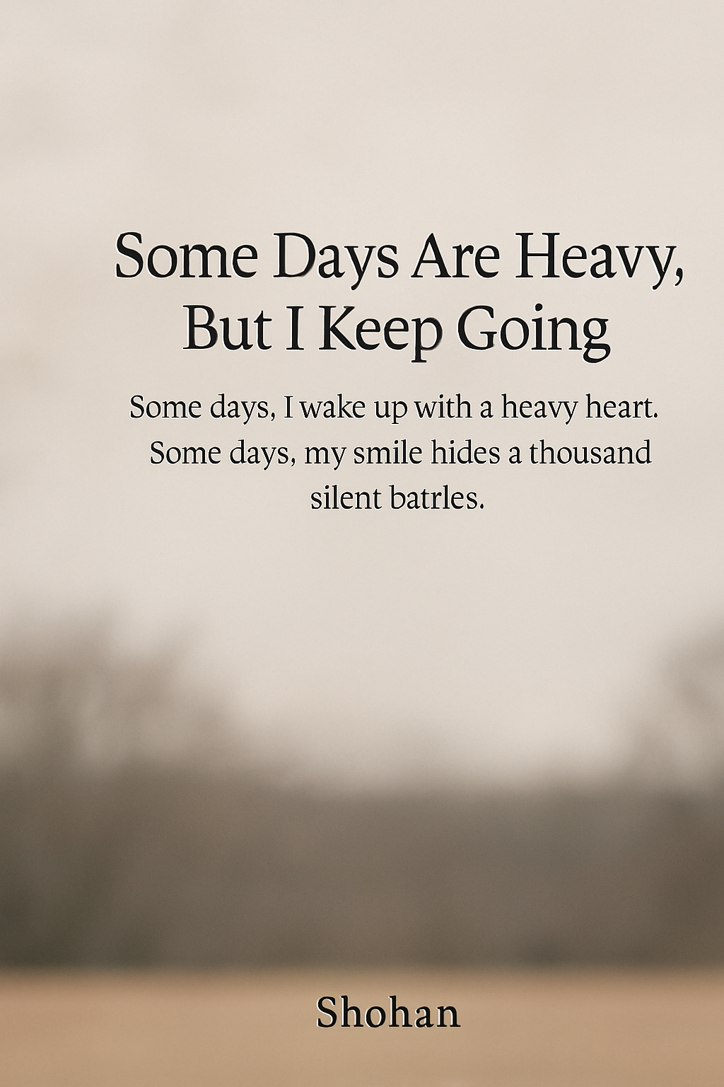 “Some Days Are Heavy, But I Keep Going” | by S.R. Sohan | Medium